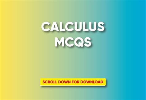 Calculus Mcqs With Answers Pdf Download
