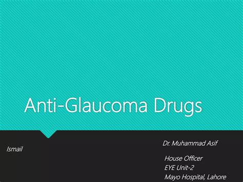 Anti Glaucoma Drugs Pptx