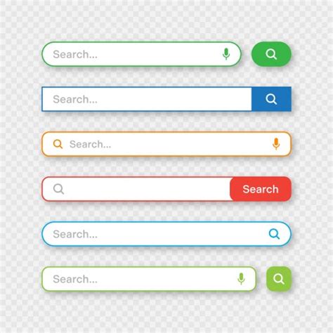 Colorful Search Bar Templates Internet Browser Vector Image