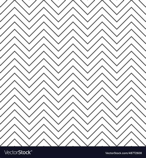 Zigzag Thin Ine Seamless Pattern Black Horizontal Vector Image
