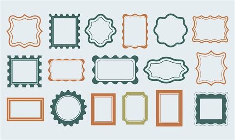 Premium Vector Vector Graphic Illustration Of A Set Of Different Rectangle Frames With Wavy Edges