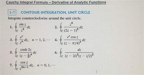 Solved Integrate Counterclockwise Around The Unit Circle 1