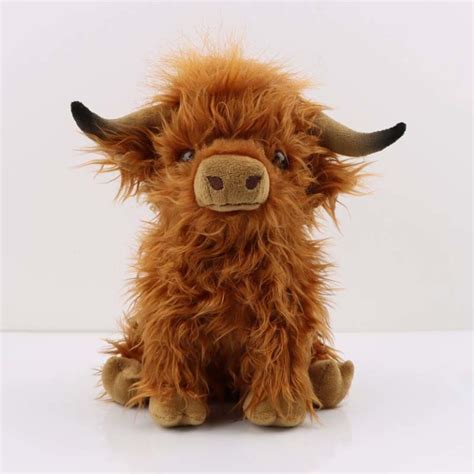 10in Highland Cow Plush Toy Cute Scottish Highland Cattle Plushie