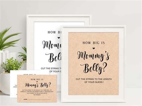 How Big Is Mommys Belly Game Guess Moms Tummy Size Belly Size Rustic