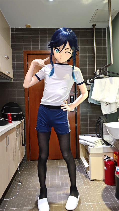 夕拾 On Twitter 体操服🤤 头壳and摄影：chukilulu Kigurumi 温迪 体操服