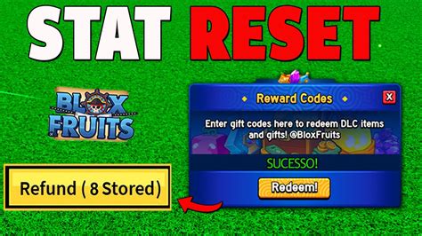 Um Novo CÓdigo Todos Os 8 CÓdigos De Reset Status Do Blox Fruits🍤