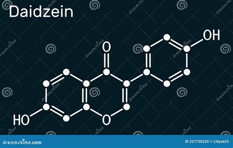 Daidzein Isoflavone Molecule 3d Rendering Atoms Are Represented As