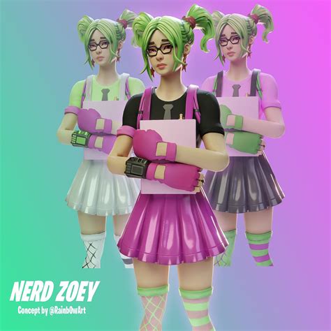 “nerd Zoey” A Nerdy Take On Zoey With Two Edit Styles Fortnitebr