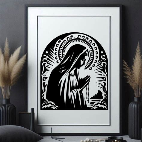 Virgin Mary Svg Png Eps Bundle For Cricut Silhouette Religious