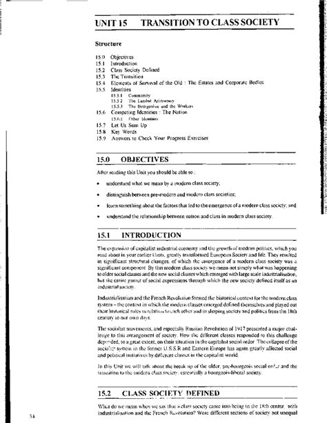 Unit 15 Transition To Class Society Understanding Modern Class