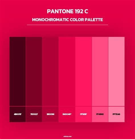 Pantone 192 C Color Palettes