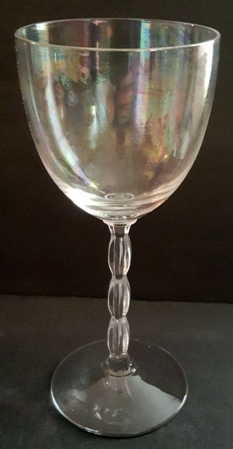 Fostoria Mother Of Pearl Claretwine Glass Iridescent Optic 5 34 Stem