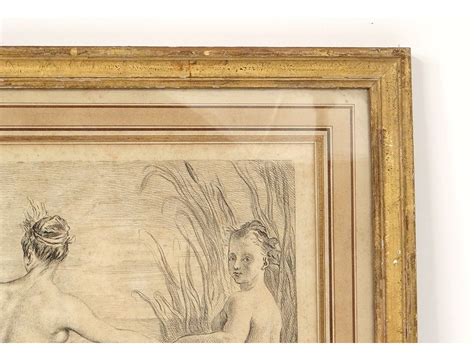 Engraving Nude Women Bathers Naiads Source Of Ap Watteau Eighteenth
