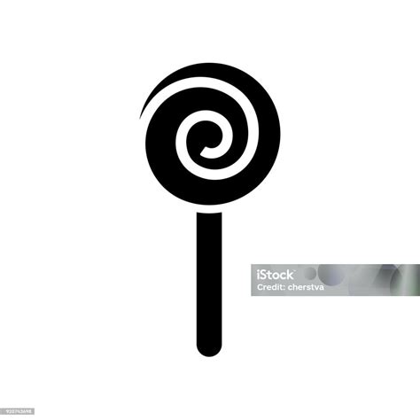 Ikon Lollipop Simbol Permen Datar Terisolasi Ilustrasi Tanda Manis