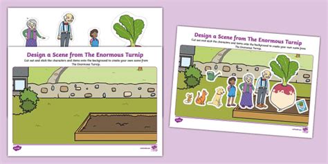 Design An Enormous Turnip Scene Cutting Skills Activity Ks1