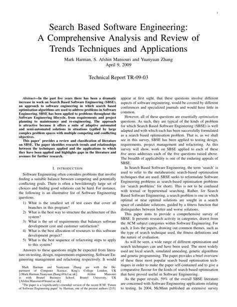 Pdf Search Based Software Engineering A Comprehensive Analysis And Review Of Trends