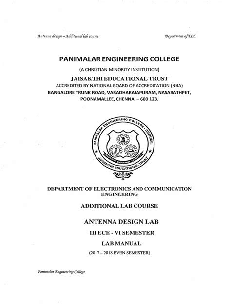 Antenna Lab Manual Pdf Antenna Radio Engineering
