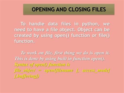 Data File Handling In Python Programming Ppt