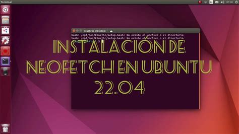 Instalación De Neofetch En Ubuntu 22 04 Youtube