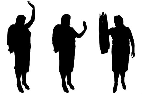 비즈니스 슈트를 입은 사업가가 손에 재킷을 들고 다른 손으로 Hello를 흔들고 있습니다 사무실 노동자 직원 교사 흰색으로 분리 된 실루엣 반쪽 보기 3 명에 대한 스톡