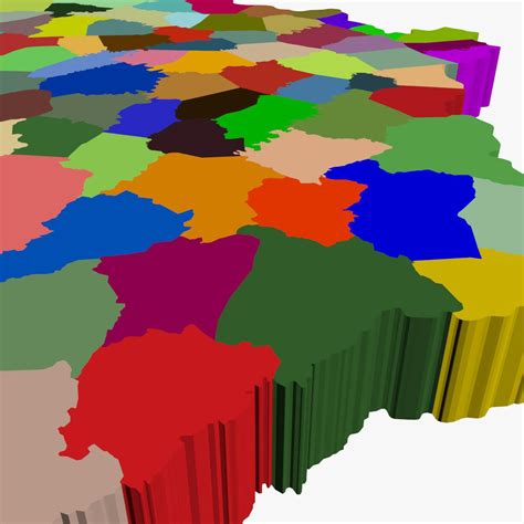 카운티지도 켄터키 3d 모델 19 Obj Fbx 3ds Max Free3d