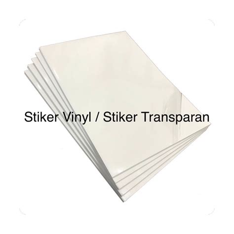Jual Stiker Transparan A4 20lembar 115 Gsm Stiker Vinyl Stiker