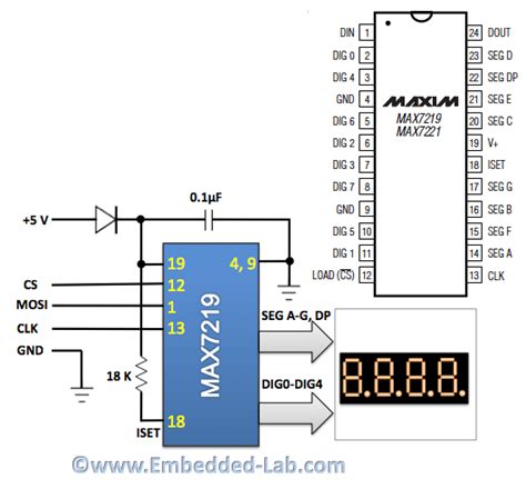 Serial Four Digit 7 Segment LED Display Module Embedded Lab