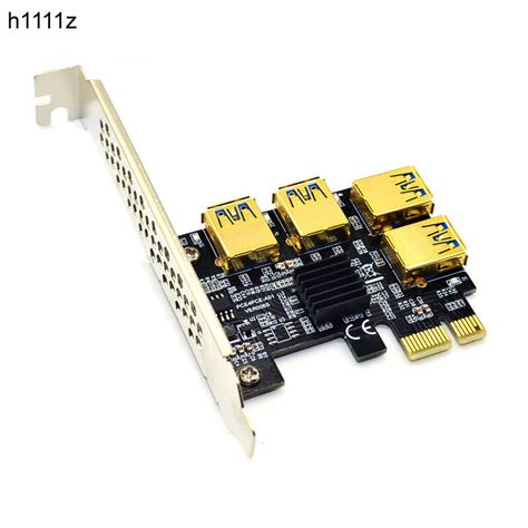 Gold การ์ด Pci E Riser Pcie 1ถึง4 Usb 3 0 Hub Riser สำหรับการ์ด Riser Pci Express X16สำหรับ Btc