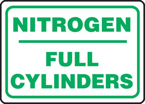 Nitrogen Full Cylinders Safety Sign Mcpg540