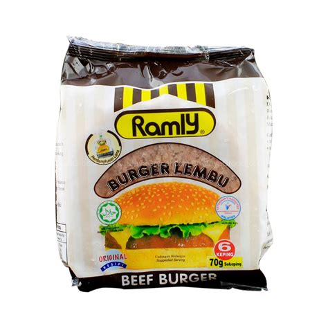 Ramly Beef Burger Meat 70g 6pcs 420gpack Manja Foods