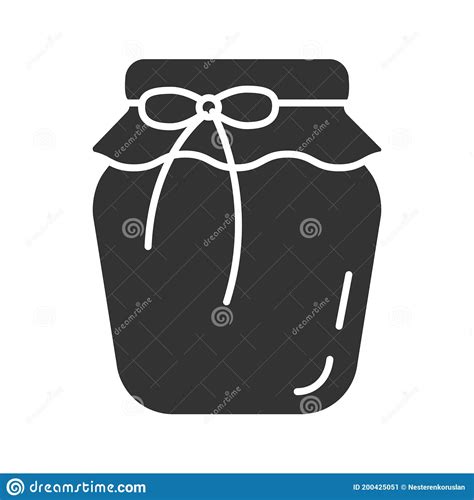 Strawberry Jam Jar Glyph Icon Stock Vector Illustration Of Meal