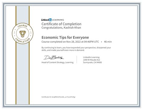 kashish khan on linkedin certificate of completion