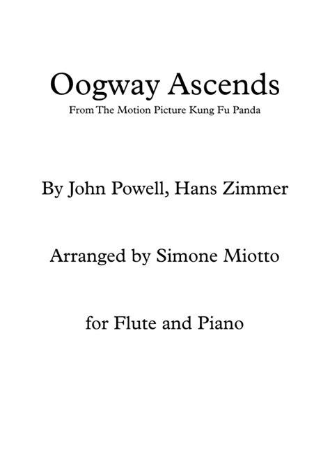 Oogway Ascends Arr Simone Miotto By Various Sheet Music For Flute