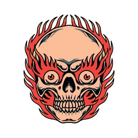 Burning Skull Tattoo Design 44902348 Vector Art At Vecteezy
