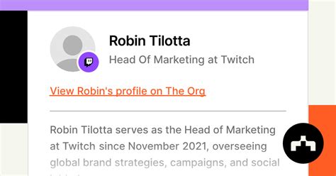 Robin Tilotta Head Of Marketing At Twitch The Org