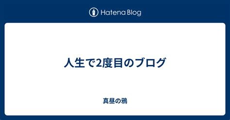 人生で2度目のブログ 真昼の鴉