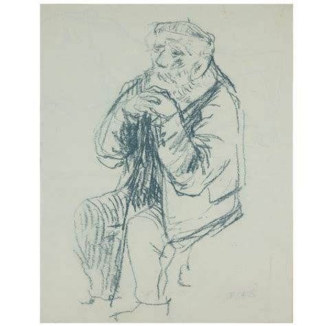 George Fullard Ara 19231973 Seated Man In Beret Signed Lo In