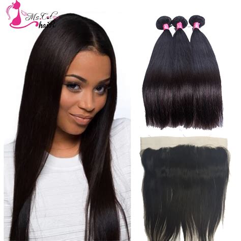 7A Ear To Ear Lace Frontal Closure With Bundles Malaysian Virgin Human