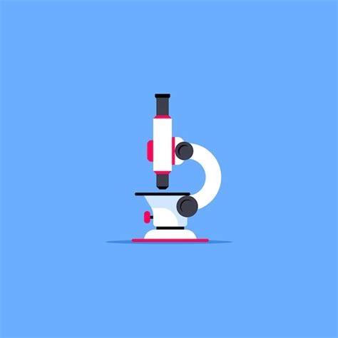 Premium Vector Simple Microscope Isolated On Blue