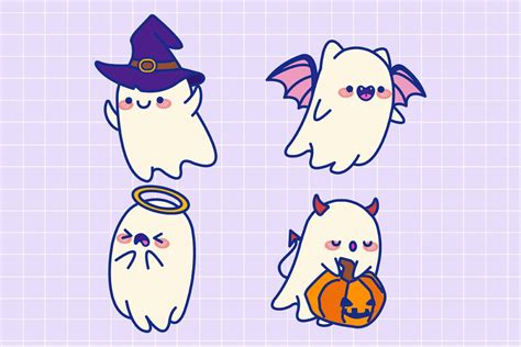 Halloween Cute Ghost Friend Illustration Graphic By Jesikamadame