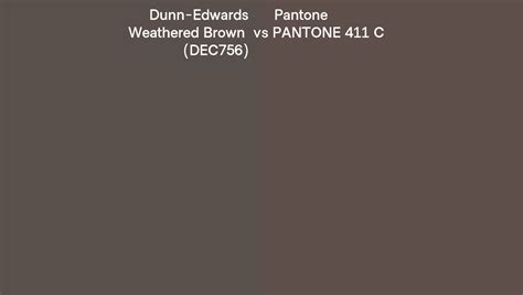 Dunn Edwards Weathered Brown Dec756 Vs Pantone 411 C Side By Side