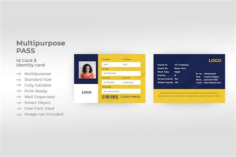 Premium Vector Corporate Horizontal Pass Id Card Multipurpose