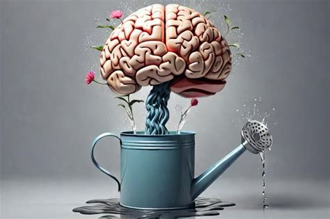 Mente Sana Un Cerebro Humano De Una Flor Concepto De Salud Mental Positividad Y Pensamiento