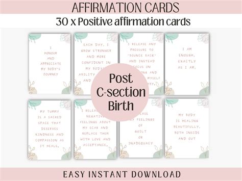 Positive Affirmations New Mums Birth Affirmation Cards Positive Birth