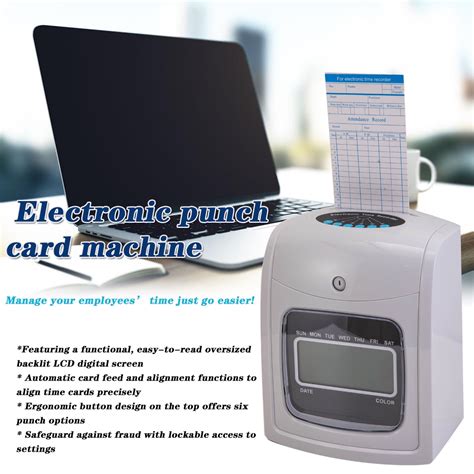 Tabodd Wall Mounted Electronic Punch Card Machine With 50pcs Magnetic