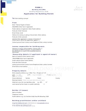 Building Permit Application Doc Template PdfFiller