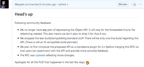 Vue Team Announces No Deprecation In Version 3 More Inside Rvuejs