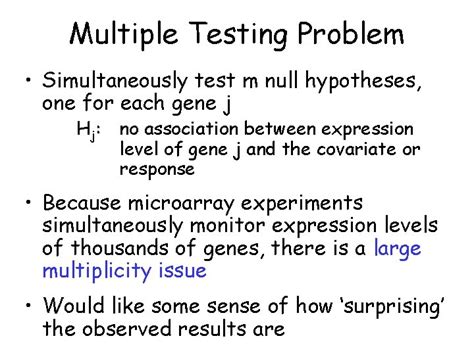 Statistics For Microarrays Multiple Hypothesis Testing Class Web