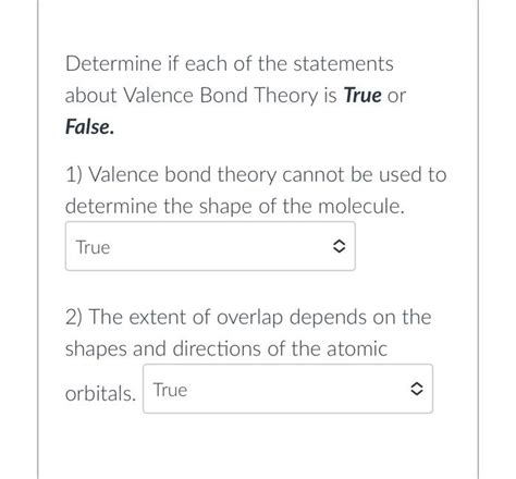 Solved Determine If Each Of The Statements About Valence Chegg Com