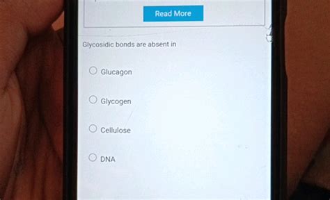 Read More Glycosidic Bonds Are Absent In StudyX